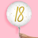 Elegant Sparkle White Number 18 Holographic Balloon | Moonpig
