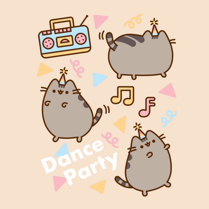 Pusheen The Cat Dance Party Birthday Card | Moonpig