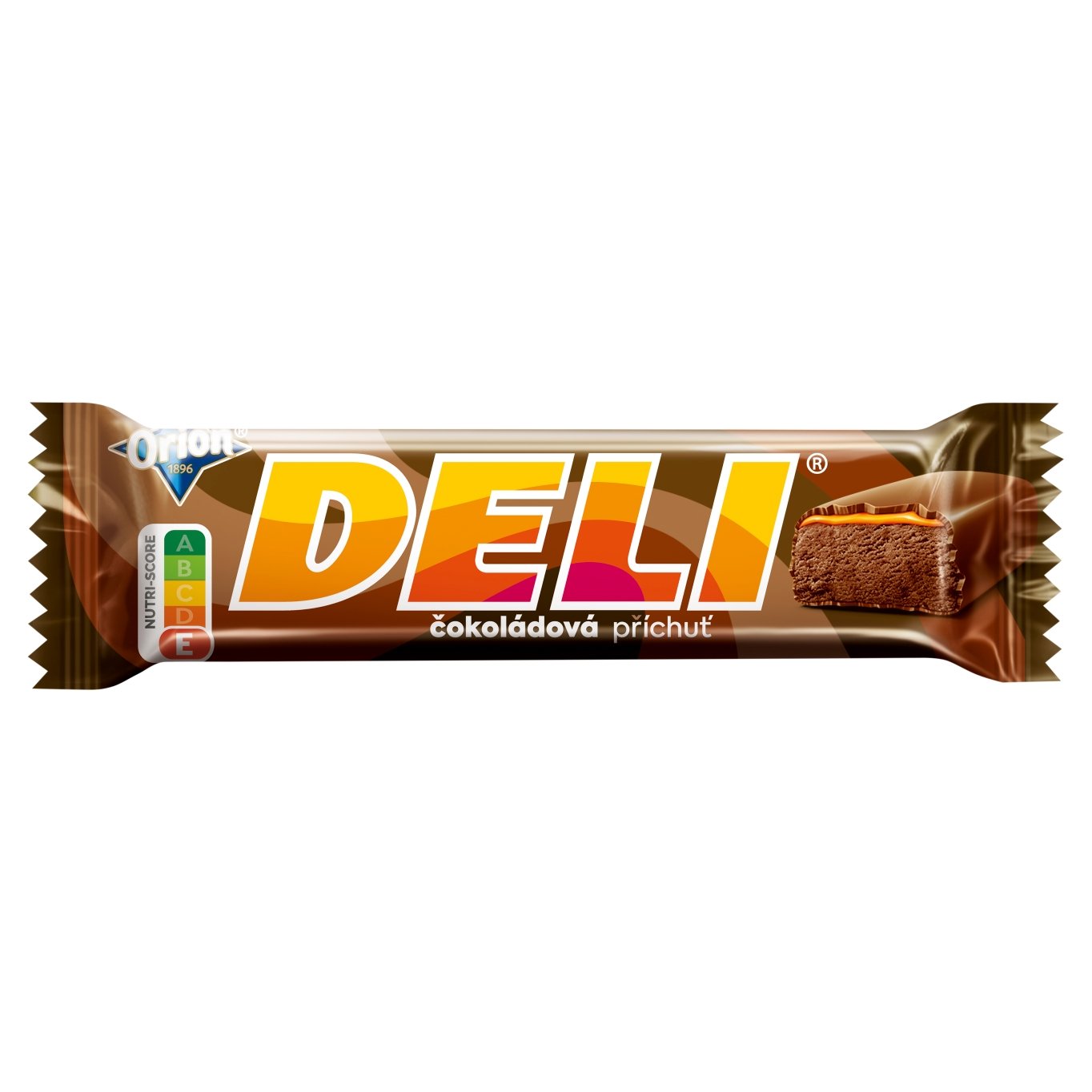 ORION DELI čokoládová příchuť, tyčinka s karamelem máčená v hořké ...