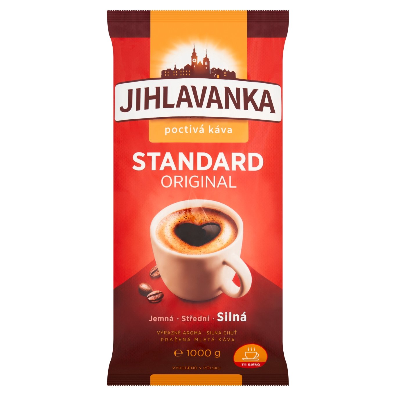 Jihlavanka Standard original pražená mletá káva 1000g | BILLA e-shop
