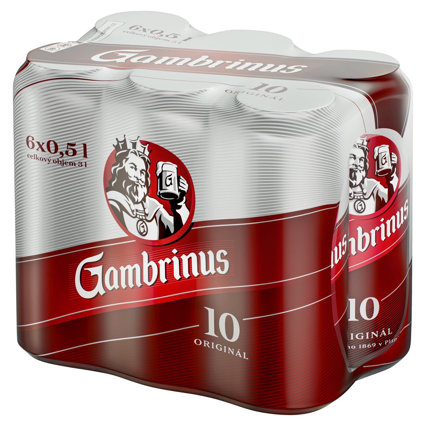 Gambrinus Originál 10 pivo výčepní světlé 6 x 0,5l (3l) | BILLA e-shop