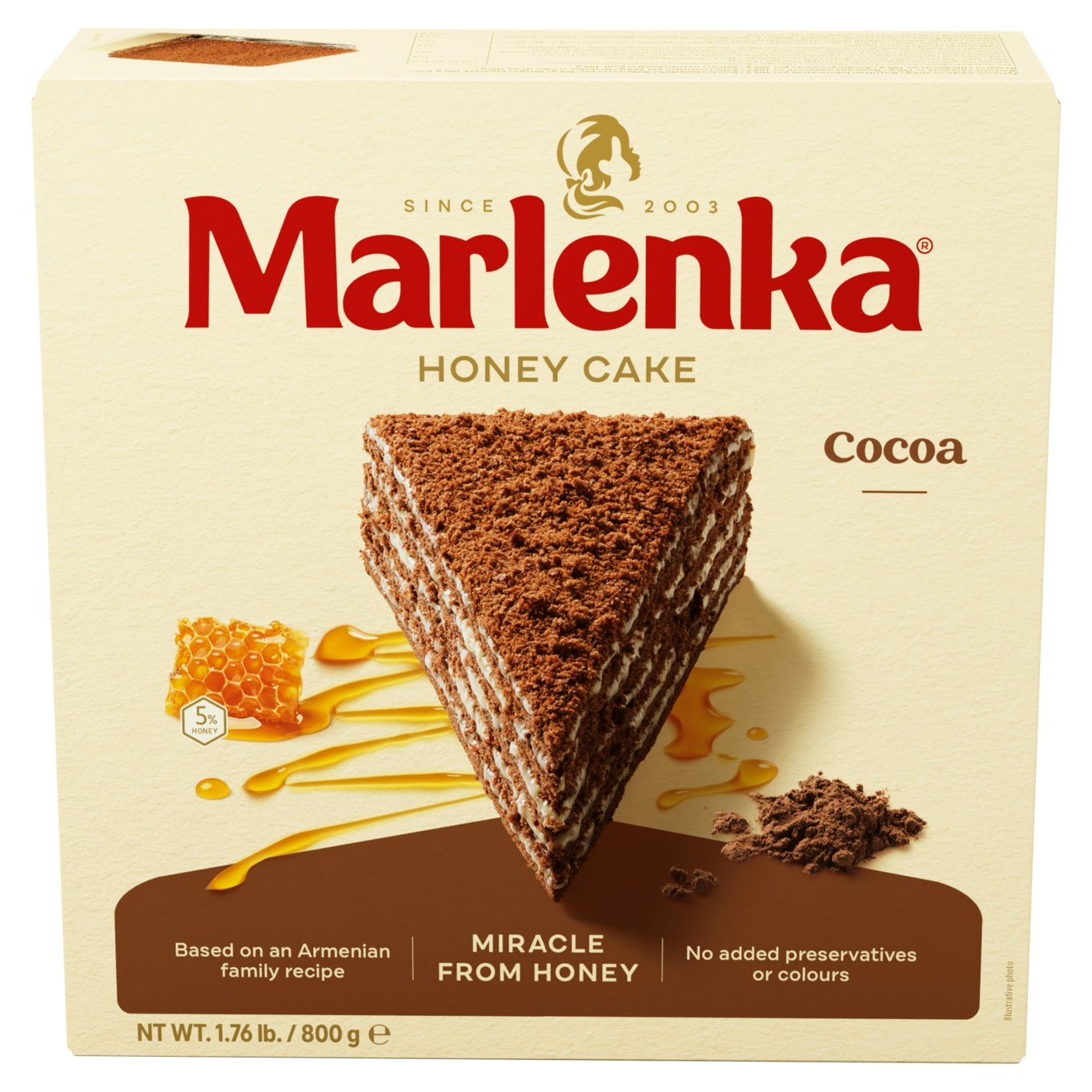 Marlenka Kakaový medový dort 800g | BILLA e-shop