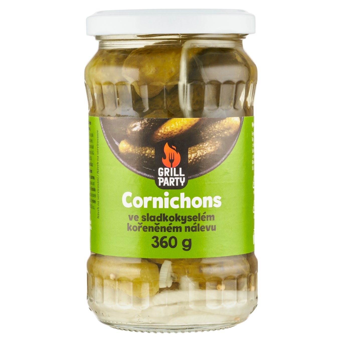 GRILL Party Cornichons ve sladkokyselém kořeněném nálevu 360g | BILLA