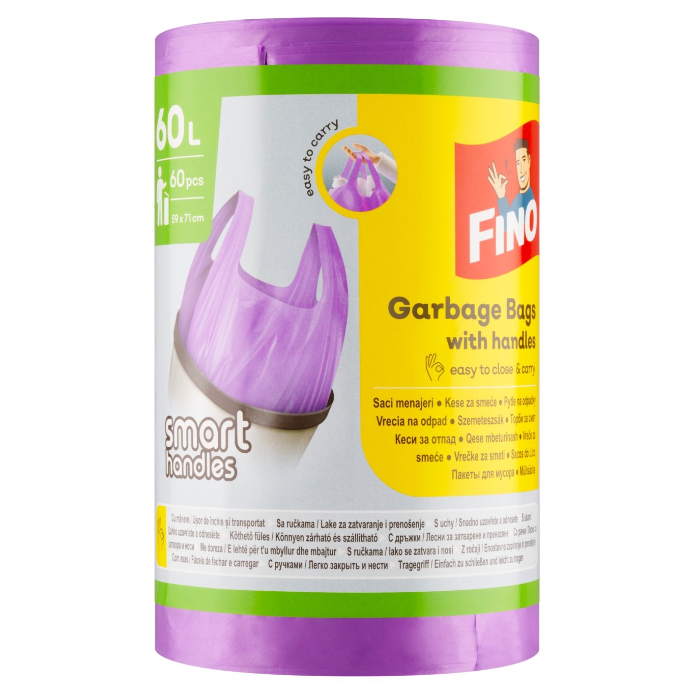 Fino Smart Handles pytle na odpadky 60l 60 ks | BILLA e-shop