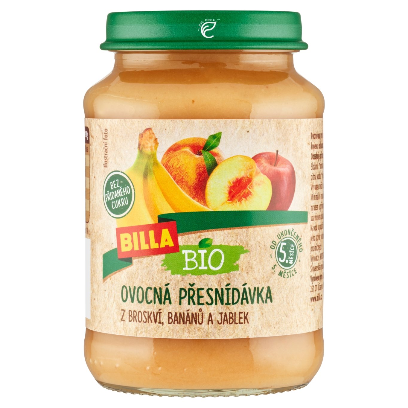 BILLA BIO Ovocná přesnídávka z broskví, banánů a jablek 190g | BILLA e-shop