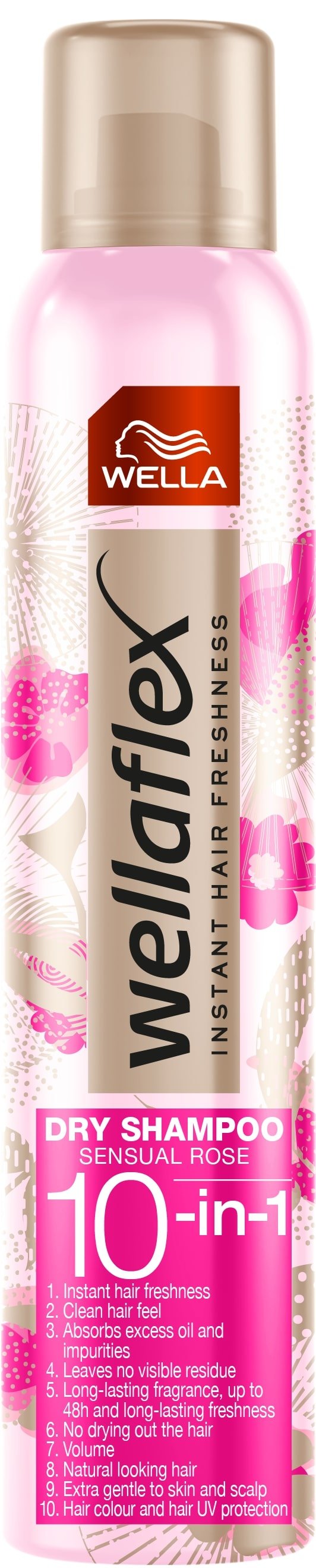 Wellaflex suchý šampon 10 v 1 Sensual Rose 180 ml | BILLA e-shop