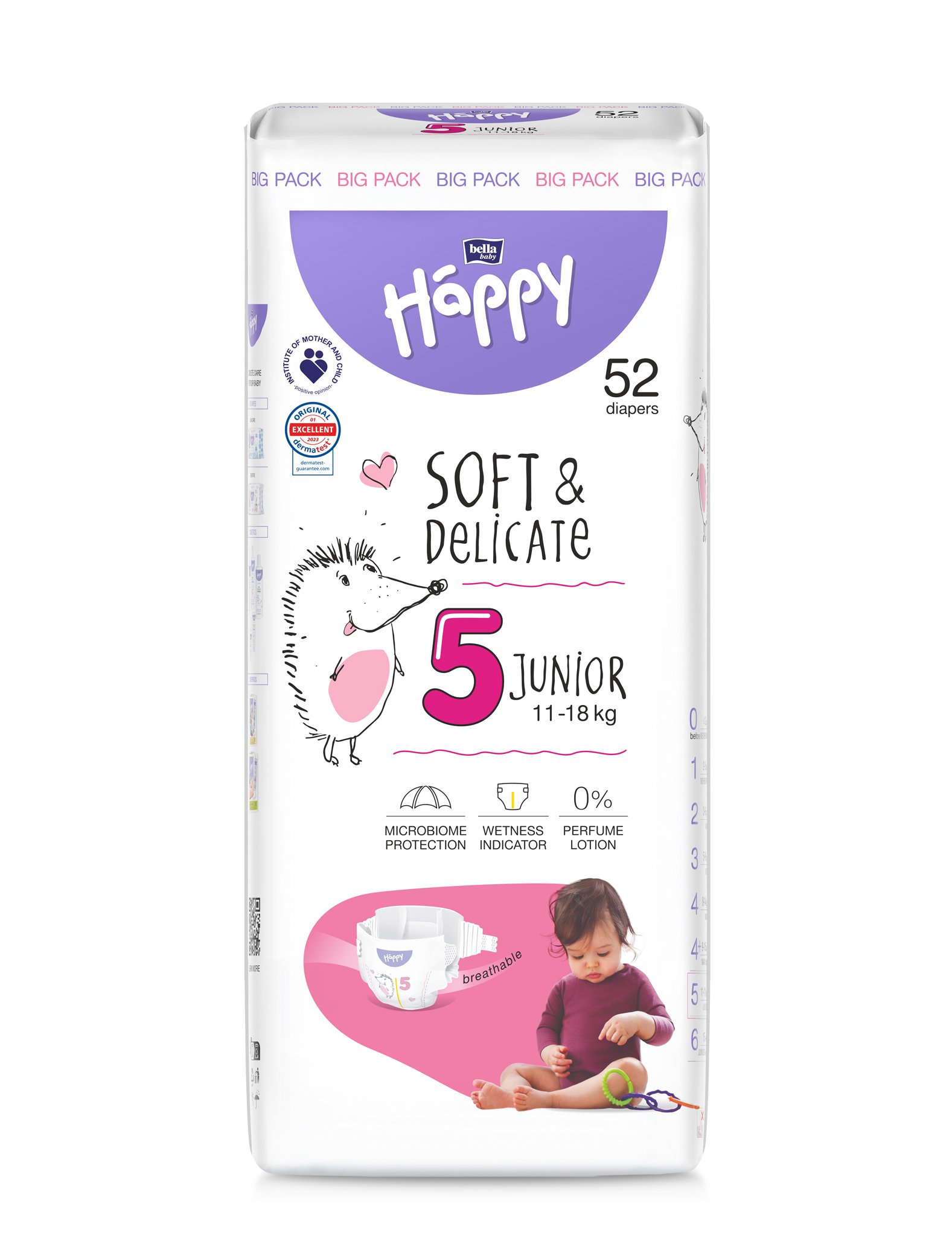Bella Baby Happy dětské plenky s kanálky Soft & Delicate vel. 5 (11-18 ...