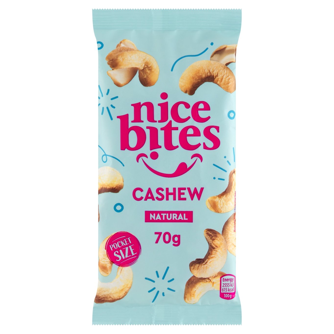 Nice Bites Kešu ořechy jádra nepražená 70g | BILLA e-shop