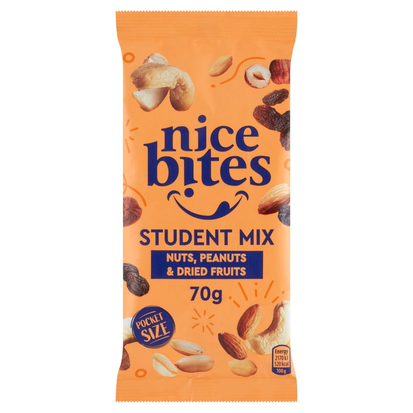 Nice Bites Směs sušeného ovoce s arašídy a jádry skořápkových plodů 70g ...