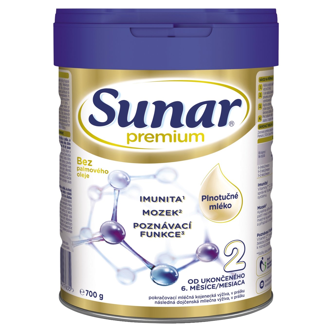 Sunar Premium 2 pokračovací kojenecké mléko 700g | BILLA e-shop