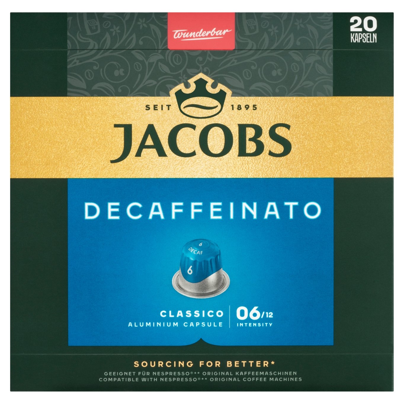 Jacobs Decaffeinato Classico pražená mletá káva v kapslích bez kofeinu ...