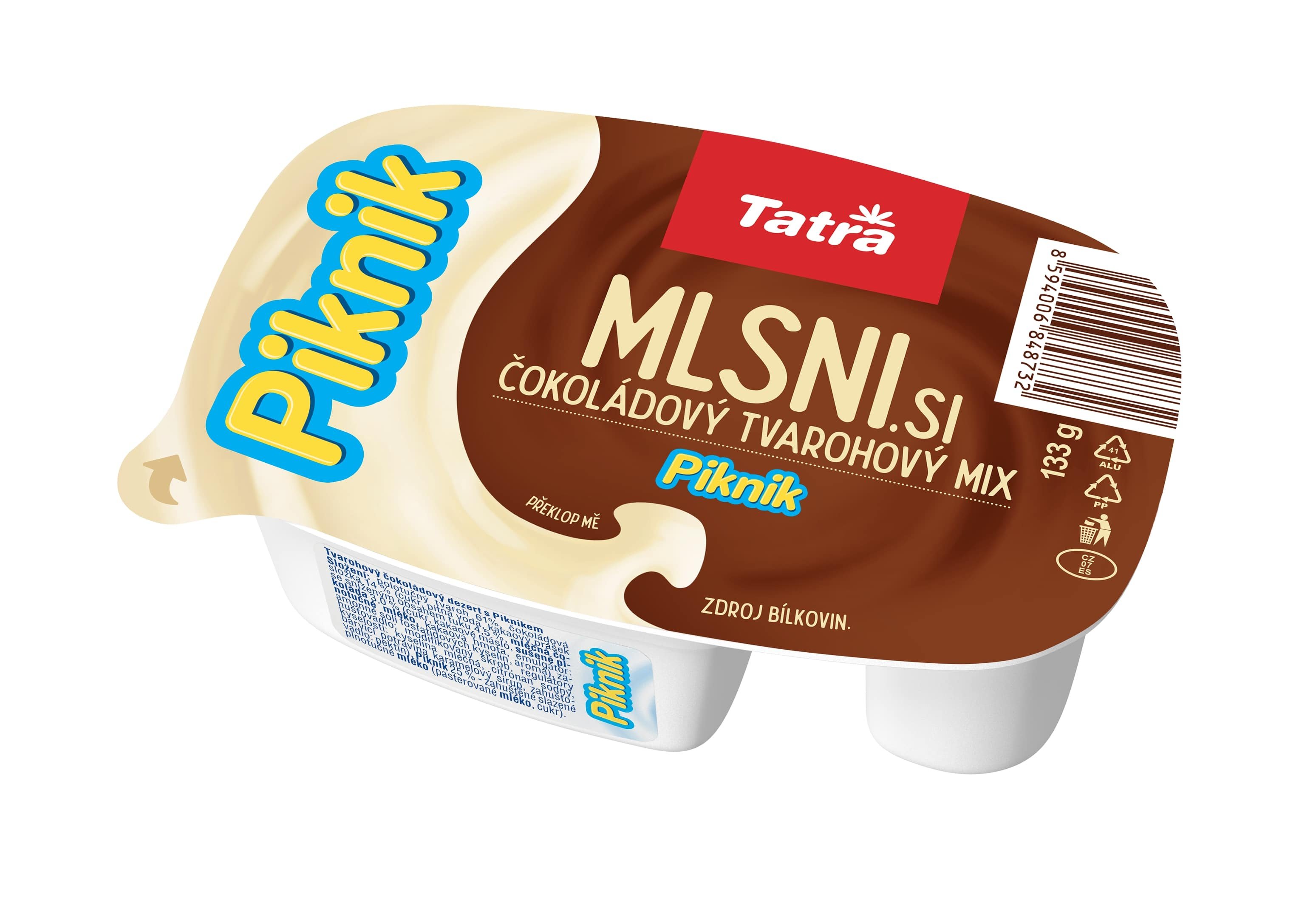Tatra Mlsni.si Čokoládový tvarohový mix Piknik 133g | BILLA e-shop