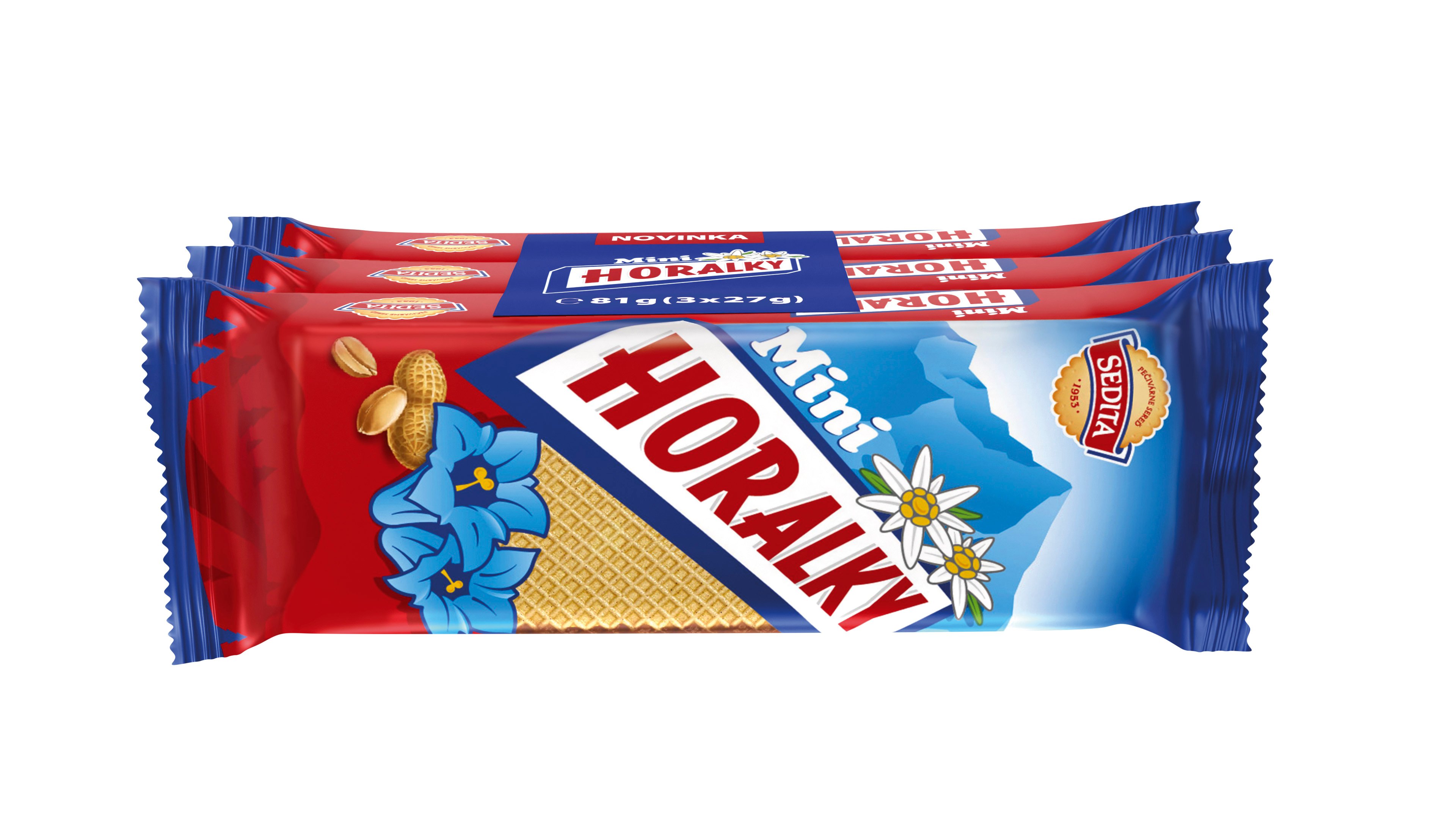 Sedita Horalky Mini oplatky s arašídovou krémovou náplní v kakaové ...