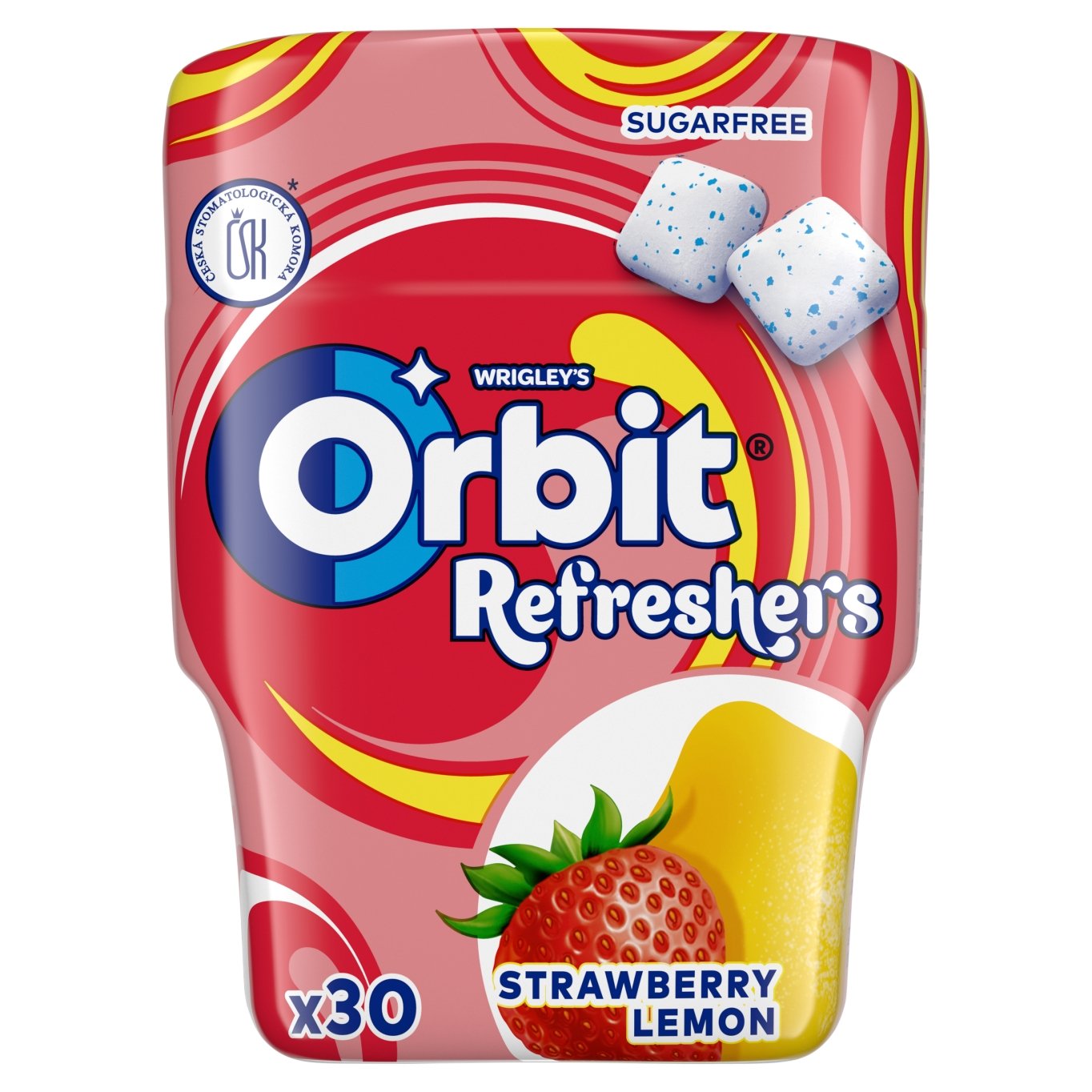 Wrigley's Orbit Refreshers žvýkačka bez cukru s jahodovou, citronovou příchutí se sladidly 30 ks ...