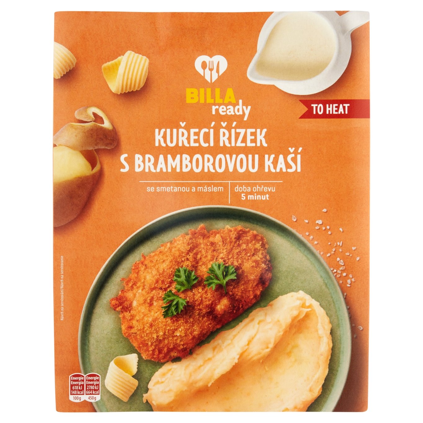 BILLA Ready Kuřecí řízek s bramborovou kaší se smetanou a máslem 450g ...
