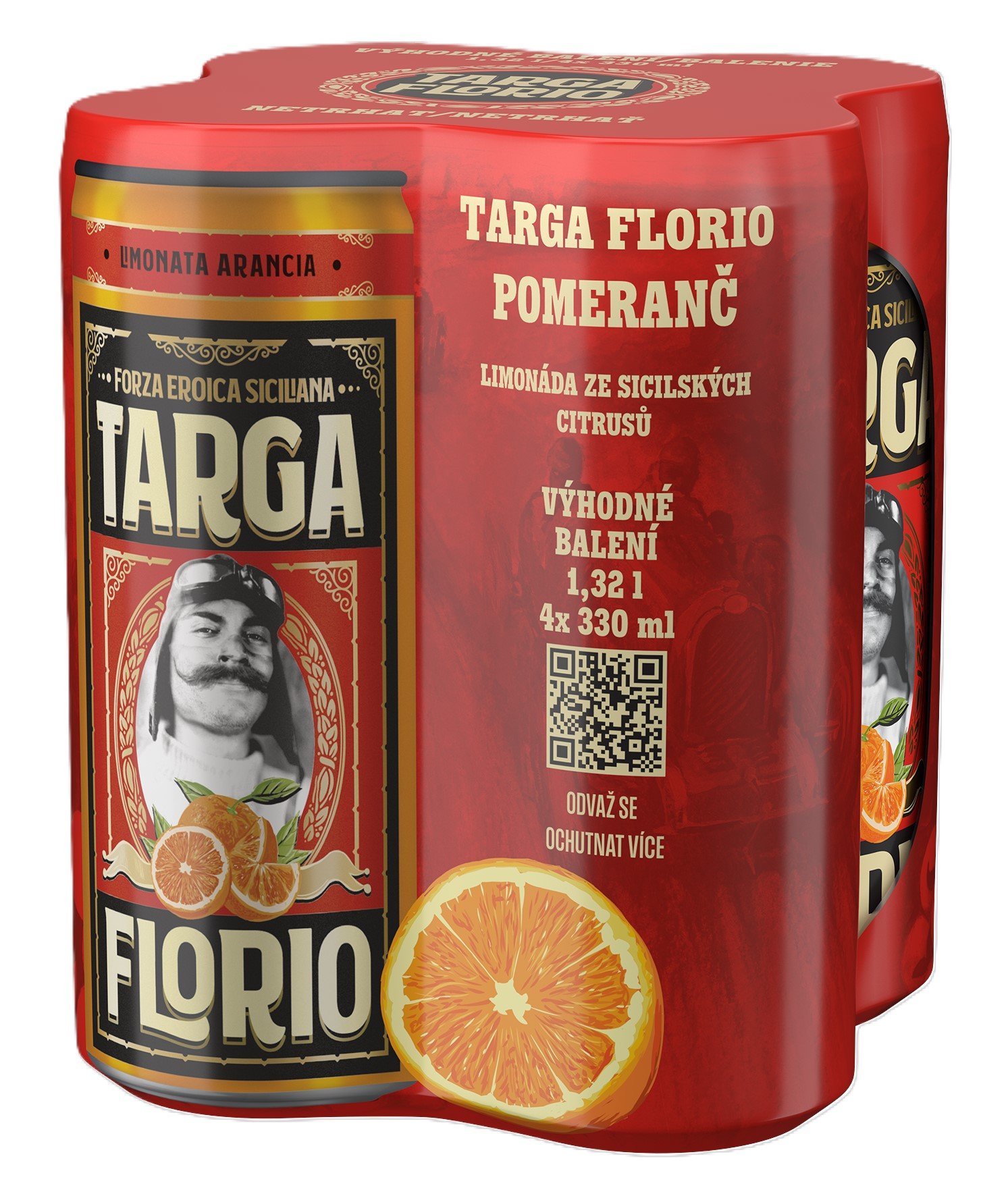 Targa Florio Arancia sycená pomerančová limonáda 4 x 330ml (1,32l ...