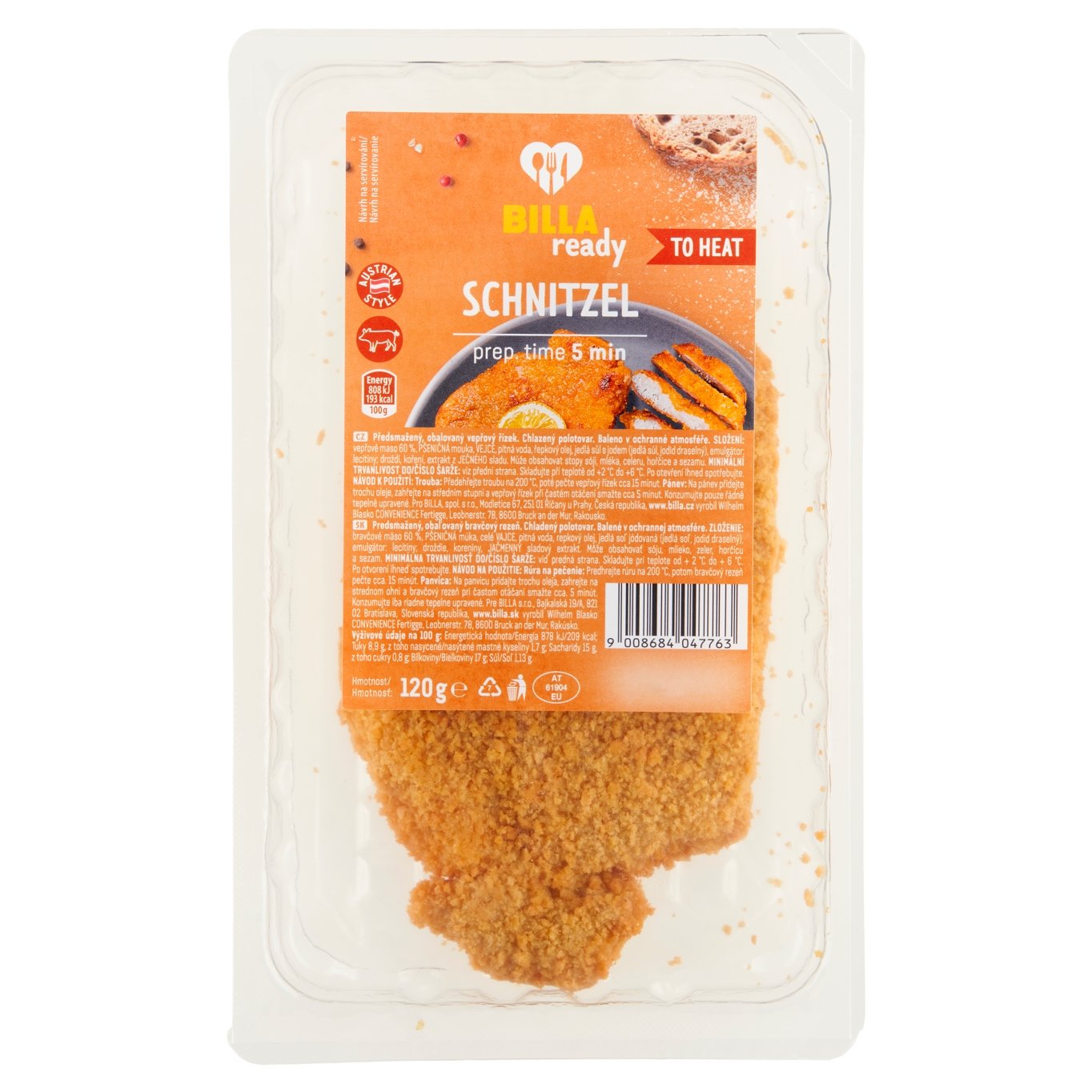 BILLA Ready Předsmažený obalovaný vepřový řízek 120g | BILLA e-shop