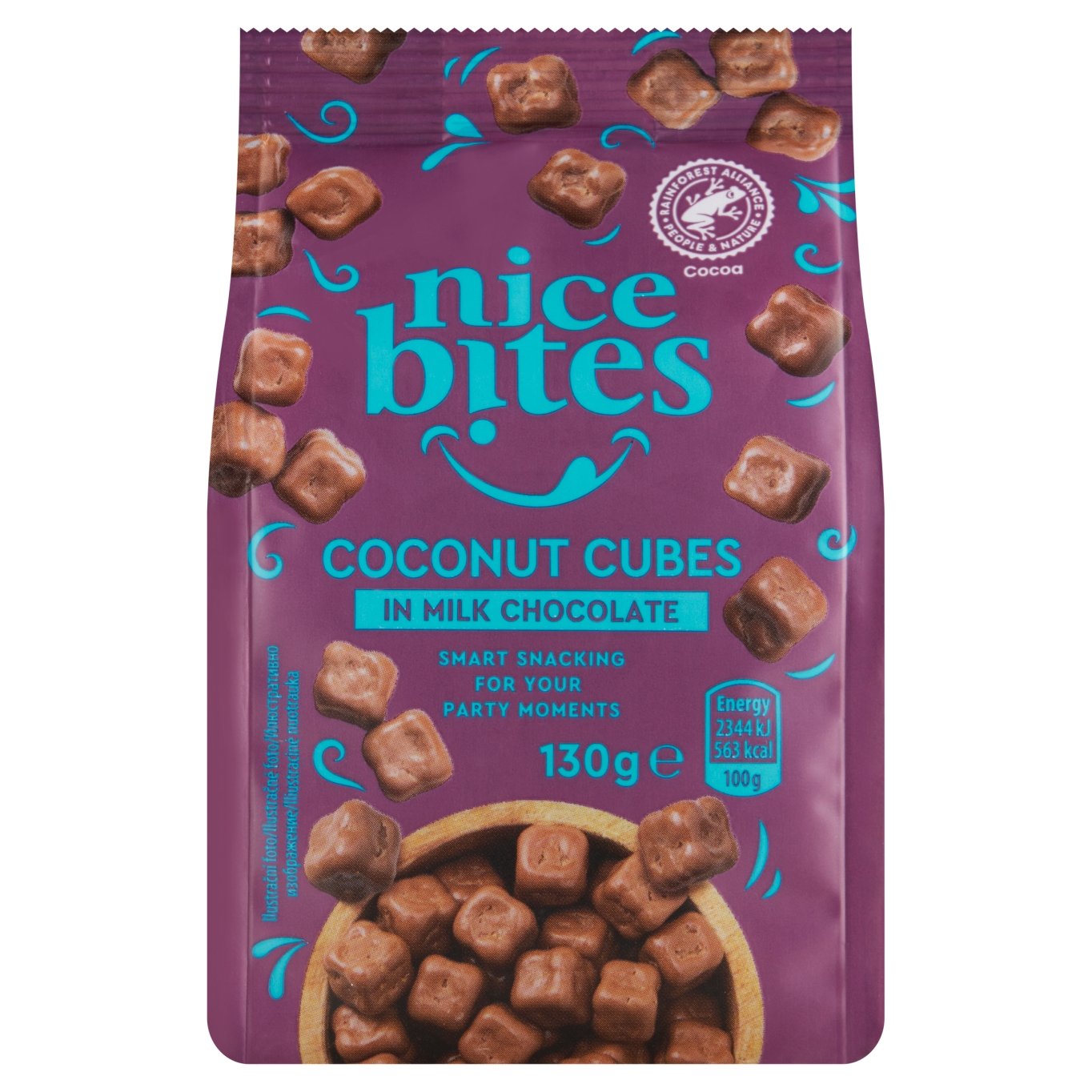 Nice Bites Kokosové kostky v mléčné čokoládě 130g | BILLA e-shop