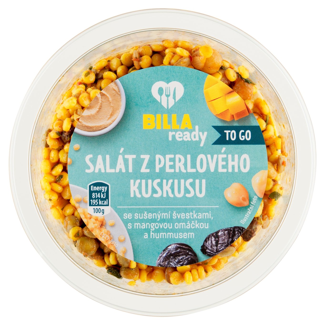 BILLA Ready Salát z perlového kuskusu se sušenými švestkami, s mangovou ...