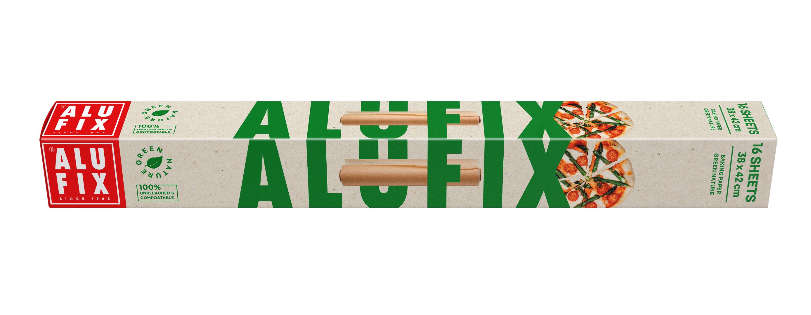 Alufix papír na pečení Green Natur 42 cm x 38 cm 16 archů | BILLA e-shop