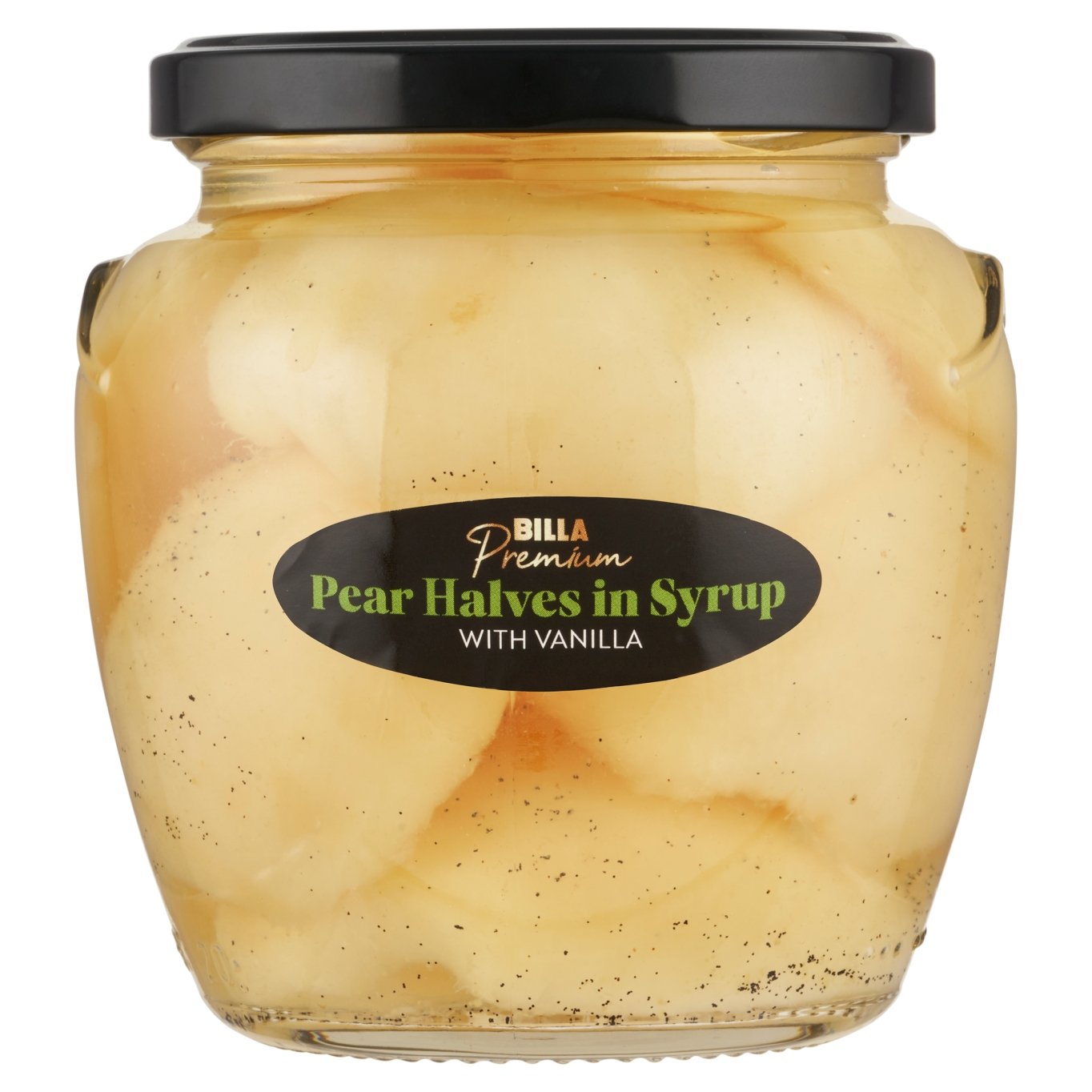 BILLA Premium Hrušky půlené loupané v sirupu s vanilkou 540g | BILLA e-shop