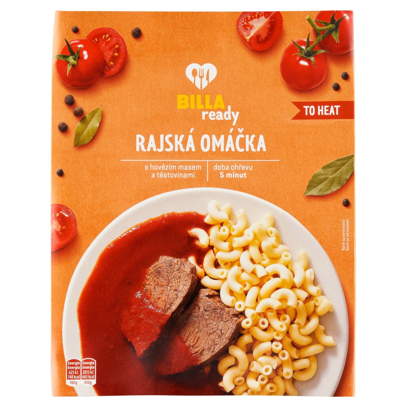 BILLA Ready Rajská omáčka s hovězím masem a těstovinami 450g | BILLA e-shop
