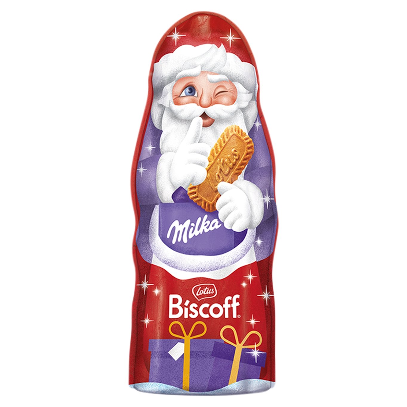 Milka Santa dutá figurka, mléčná čokoláda s kousky karamelizovaných ...
