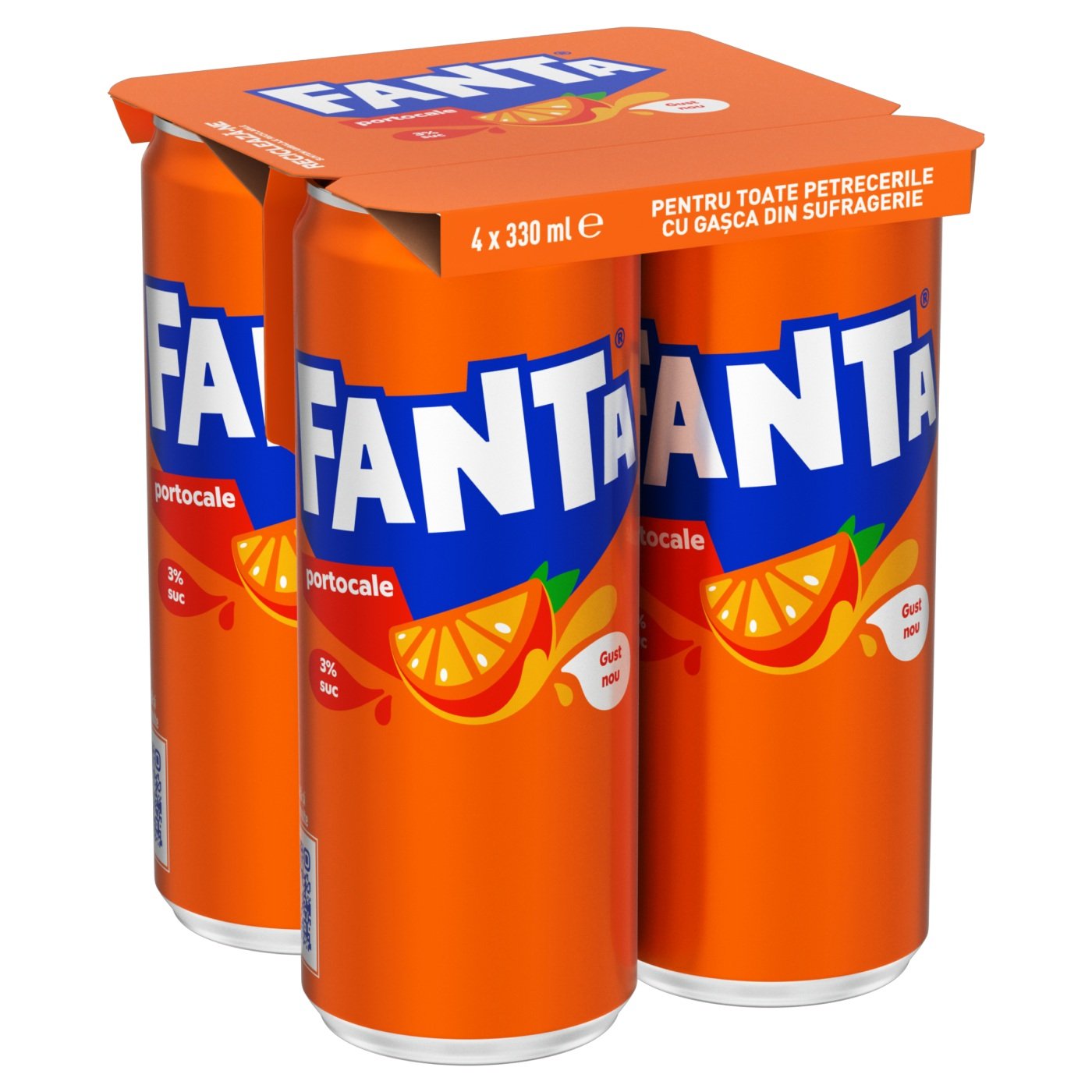 FANTA PORTOCALE BAUTURA RAC.CARBOGAZOASA CU SUC DE PORTOCALE 4X330ML ...