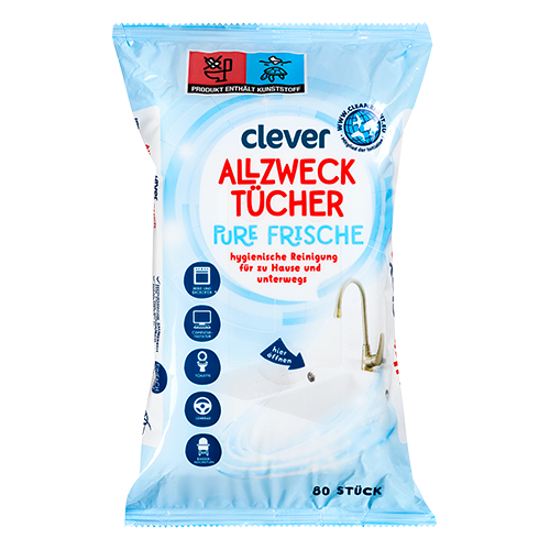 Allzwecktücher pure Frische, 80 Stück | clever