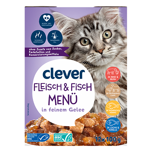 Fleisch & Fisch Menü, 12 x 100g | clever