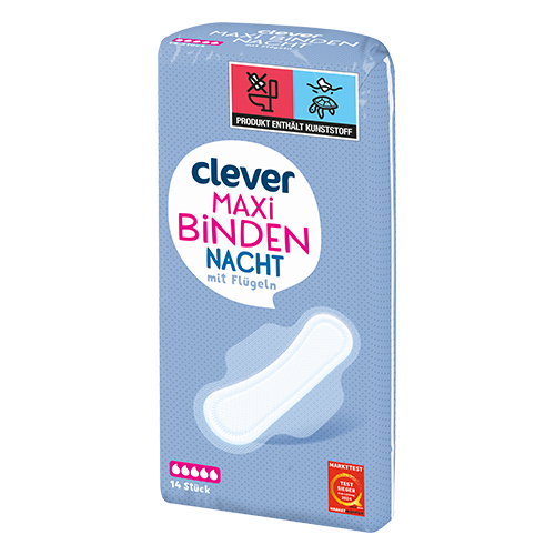 Maxi Binden Nacht mit Flügeln, 14 Stück | clever
