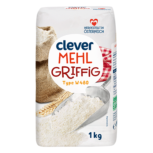 Mehl Griffig Type W 480, 1kg | clever