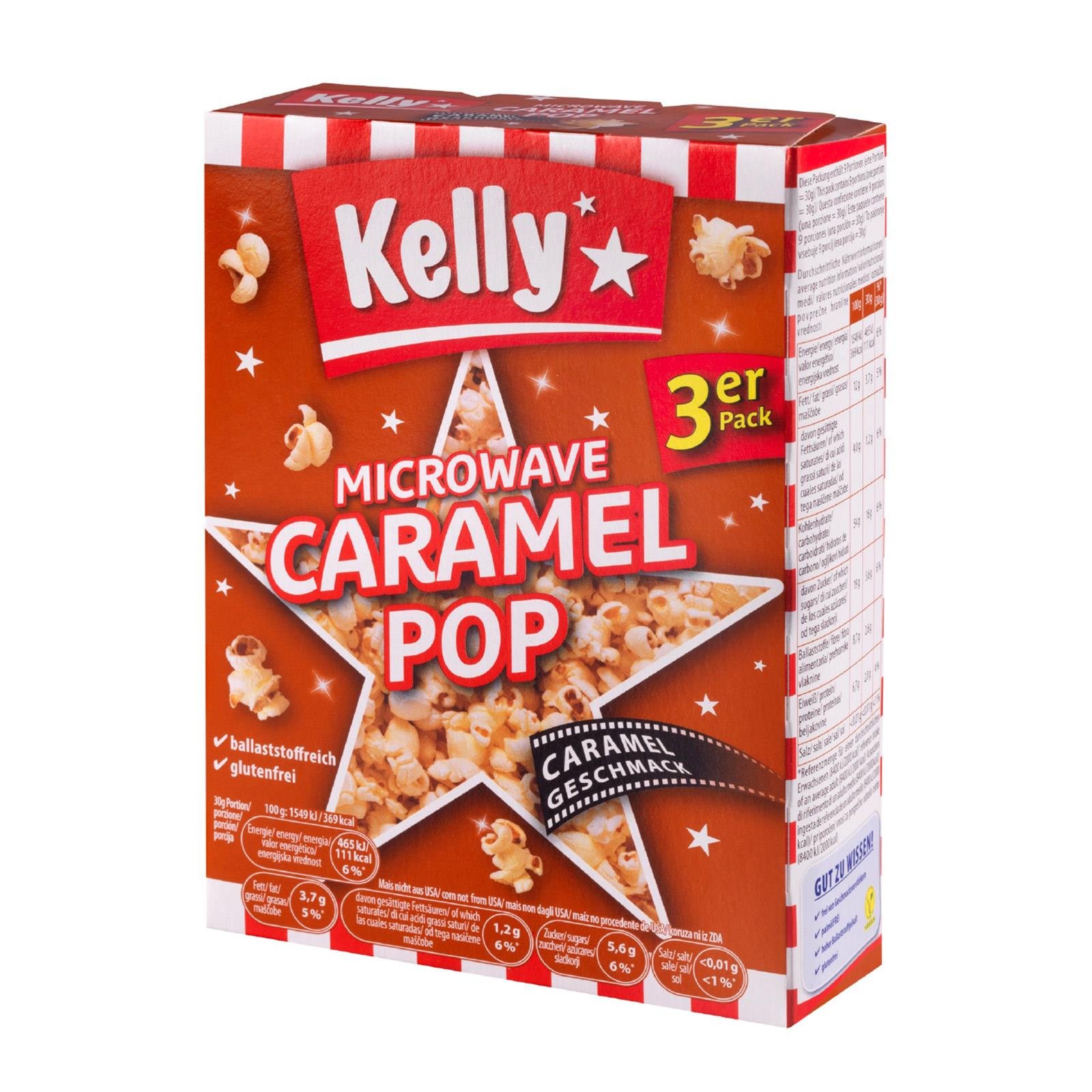 Kelly's Mikrowellenpopcorn Caramel 3er | BILLA Online Shop