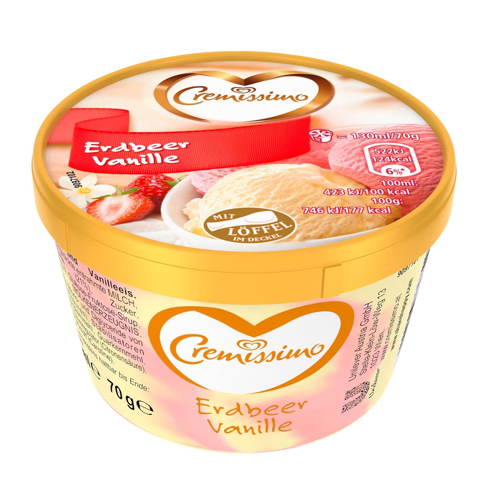 Eskimo Cremissimo Erdbeer Vanille Becher | BILLA Online Shop