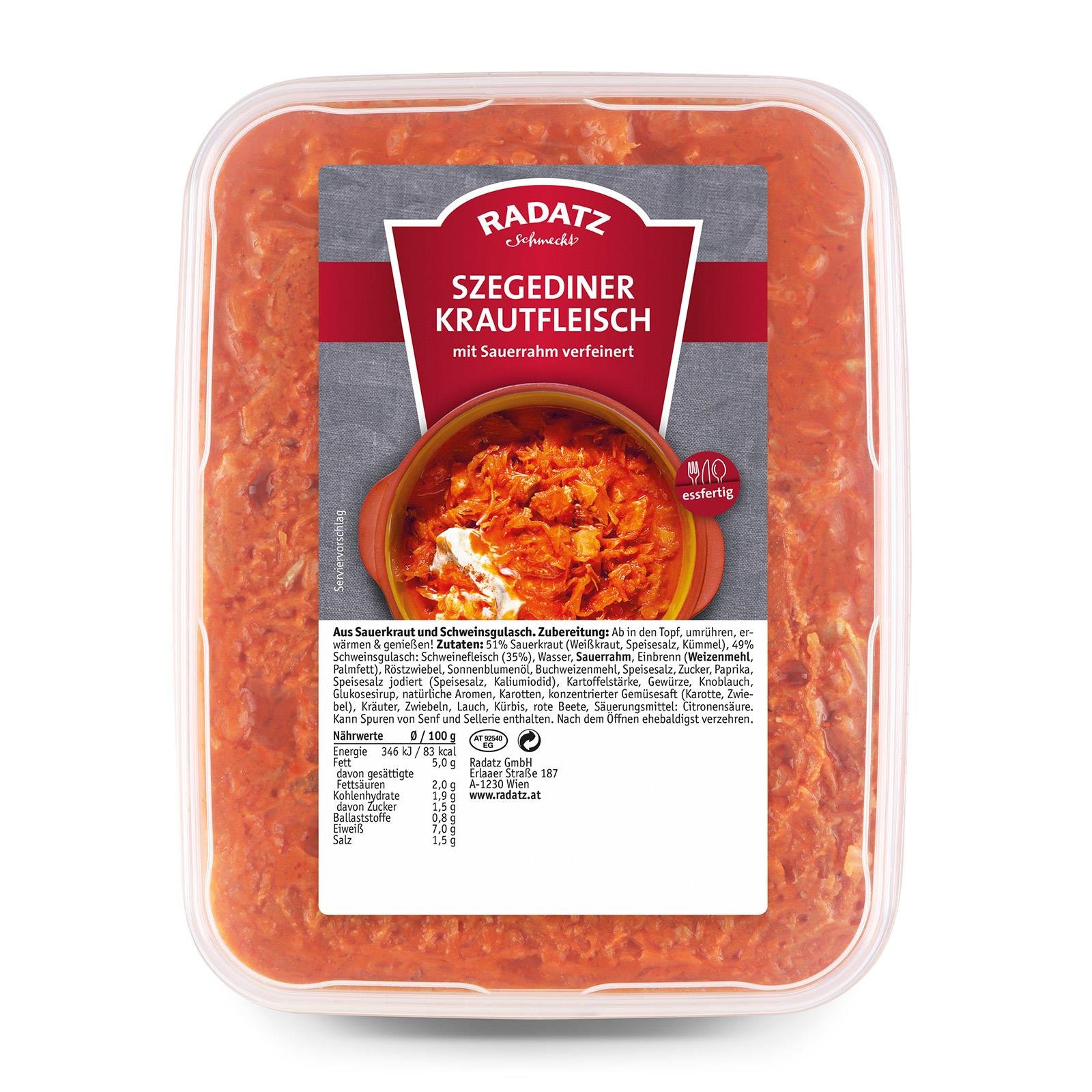 Radatz Szegediner Krautfleisch | BILLA Online Shop