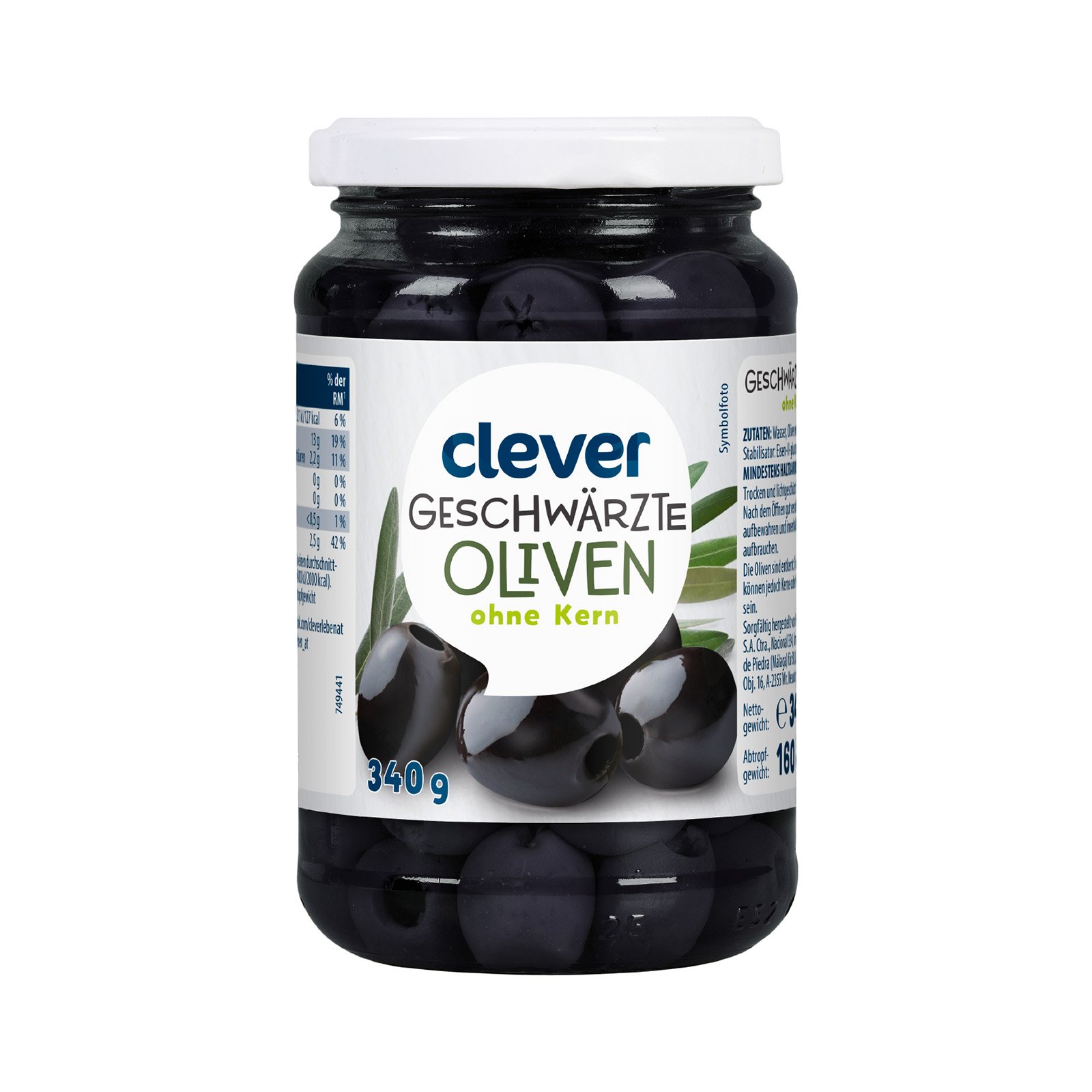 Clever geschwärzte Oliven ohne Kern | BILLA Online Shop