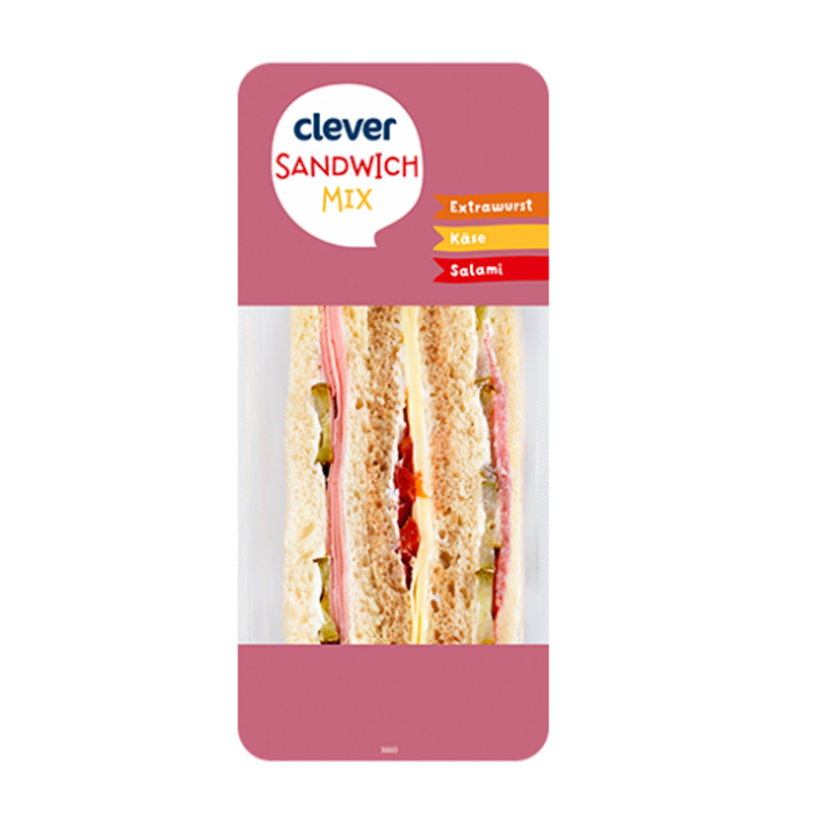 Clever 3er Sandwich Extrawurst / Käse / Salami | BILLA Online Shop