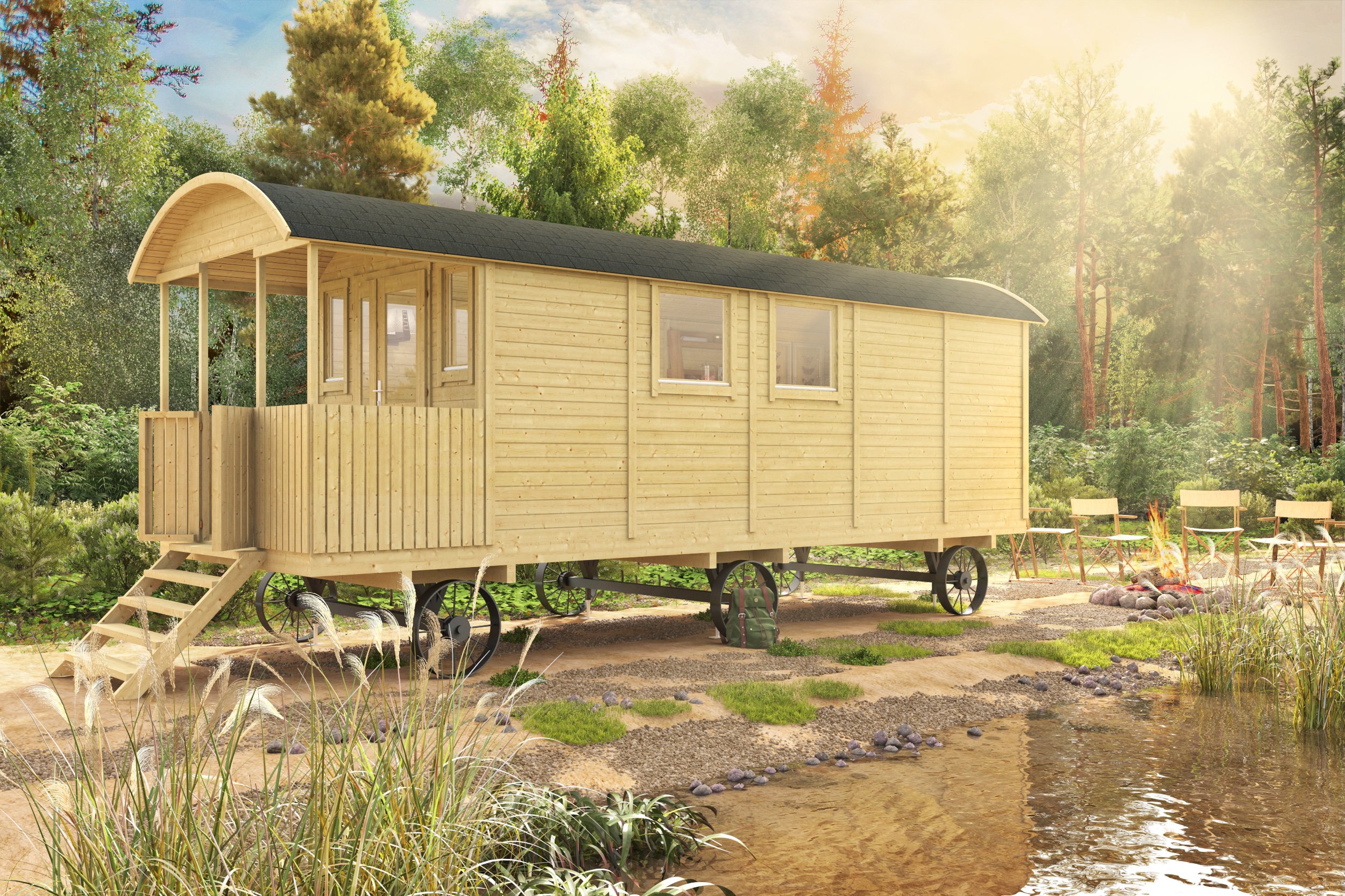 Kathleen ‘Gypsy Caravan’| Traditional Shepherds Hut 7.2 x 2.4m