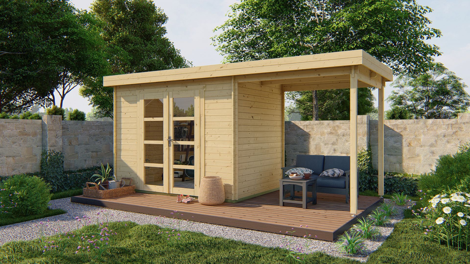 Medium Modern Log Cabin 3x2m