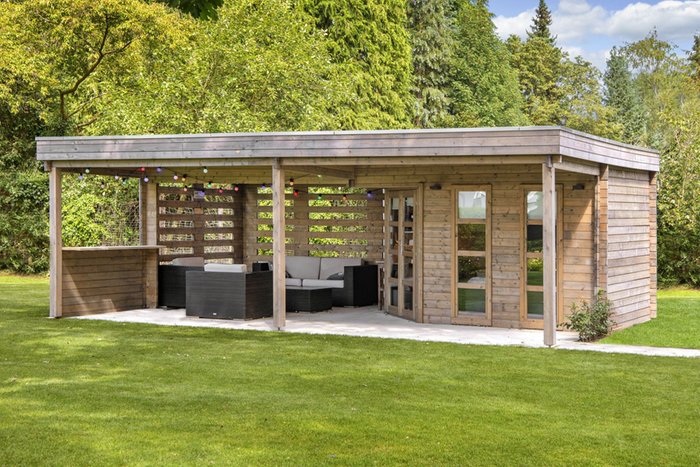Oletha Gazebo Log Cabin 7.85 x 5.10m - Double Glazed