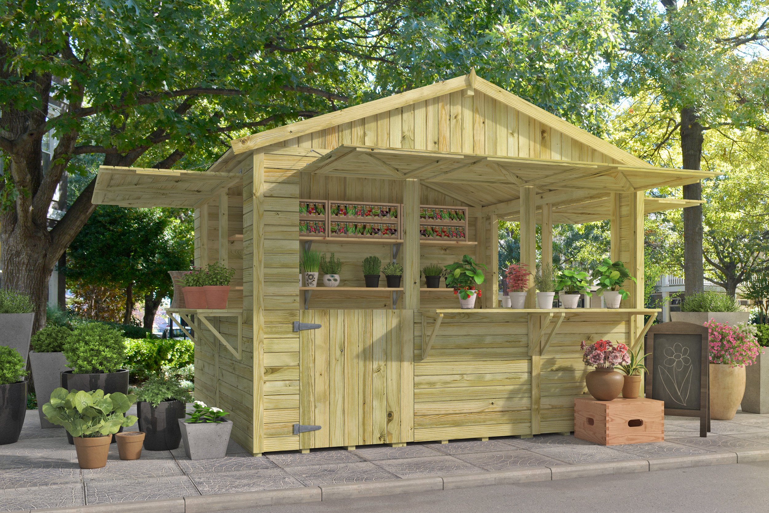 Marktkraam / Kiosk Playa 308x243 cm – Geimpregneerd Hout | Duurzame ...