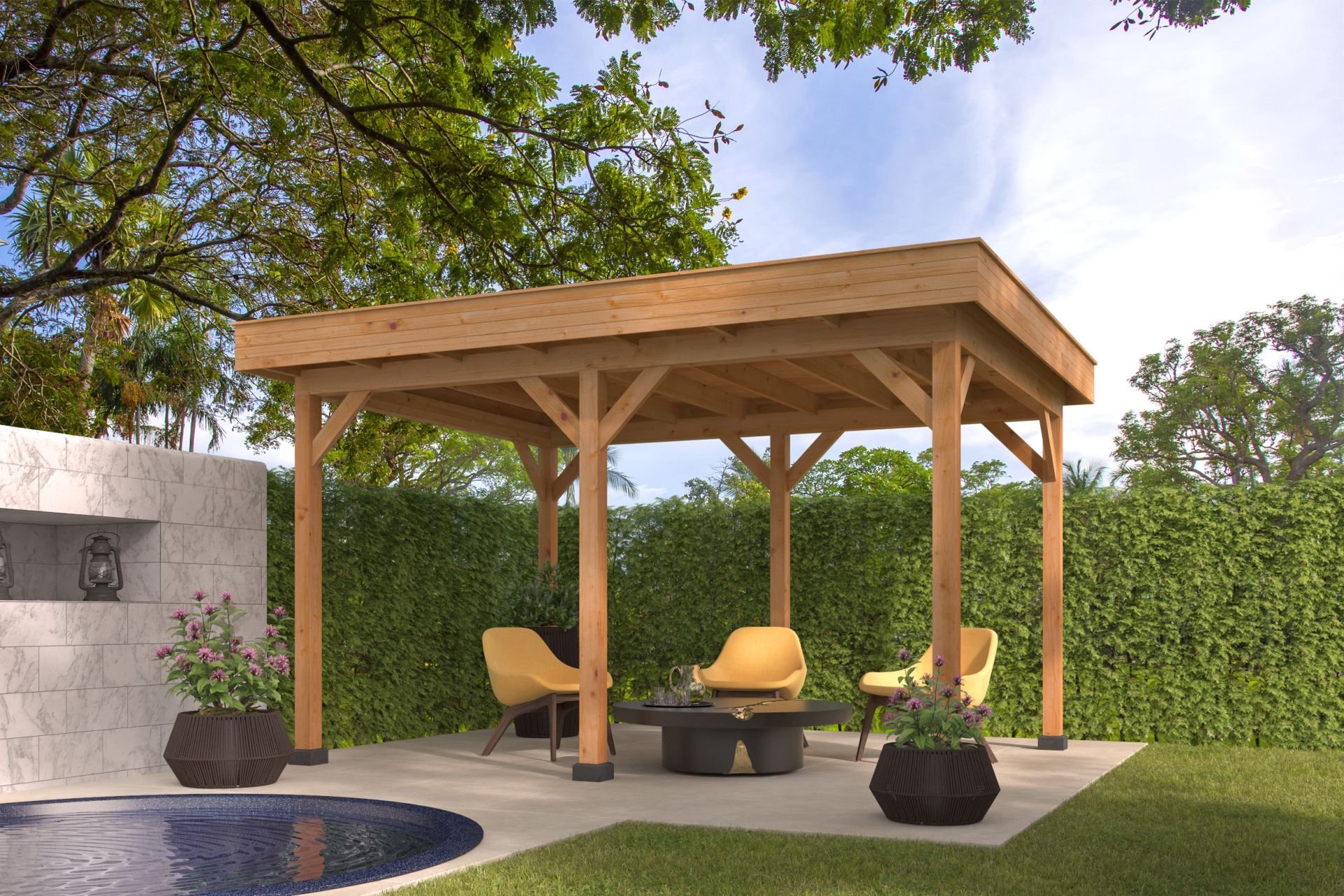 Alec Modern Gazebo 4.73 x 3.76m | BBQ, Hot Tub and Sun Shelter | Tuin UK