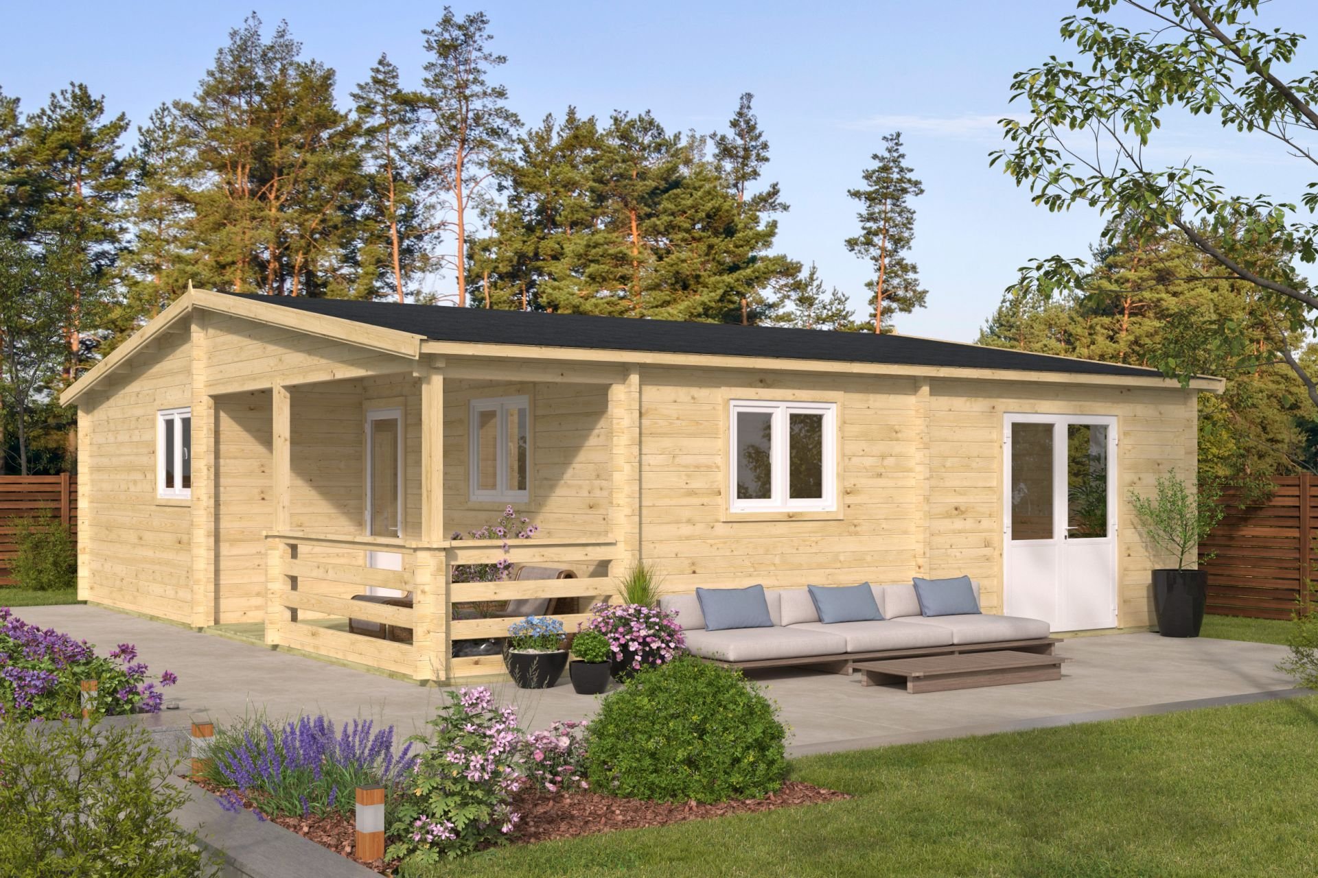 Azores UPVC Log Cabin | 9.41 x 8.48m from Tuin UK
