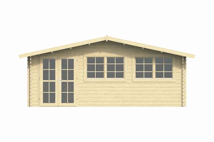 Cabane de jardin Helle 600 x 600 x 290 cm + avancee 75 cm