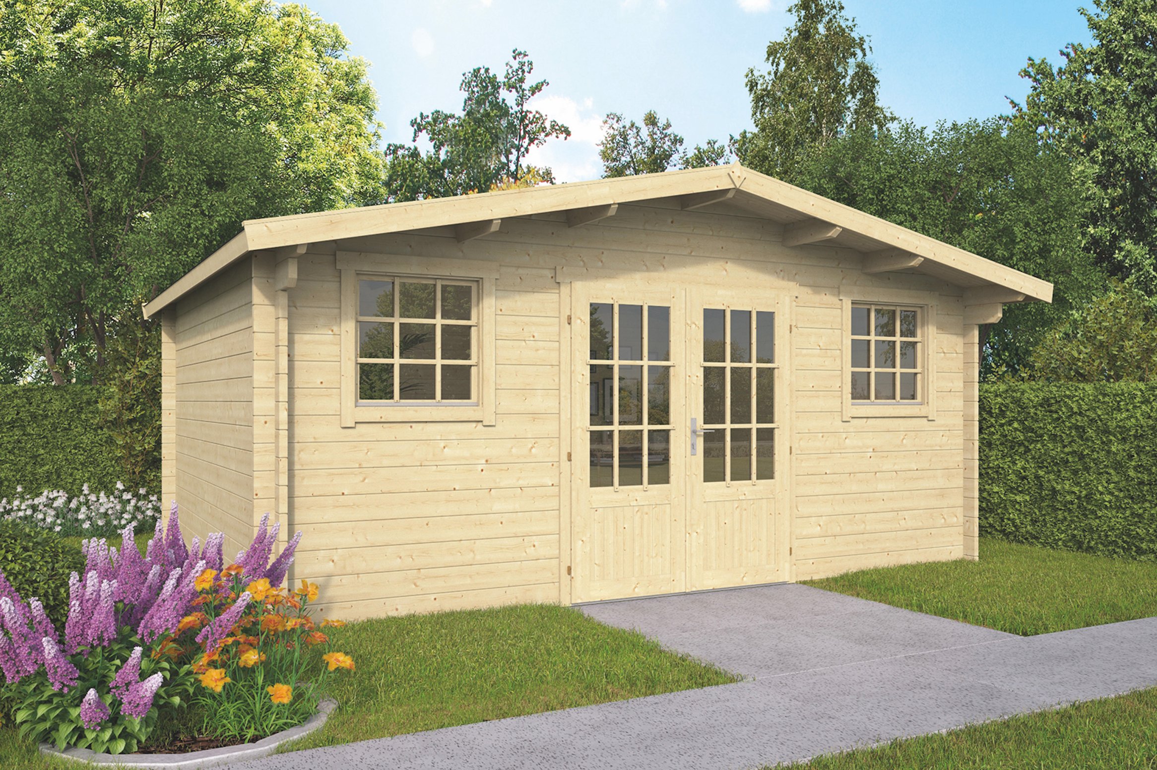 Blokhut Jackalyn Red Class geïmpregneerd 500 x 440 x 243 cm Wanddikte 40 mm