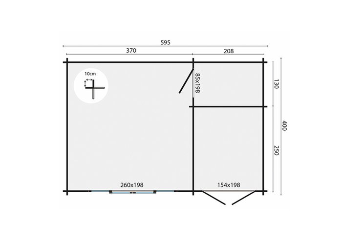 Meg Log Cabin 5.95m x 4m