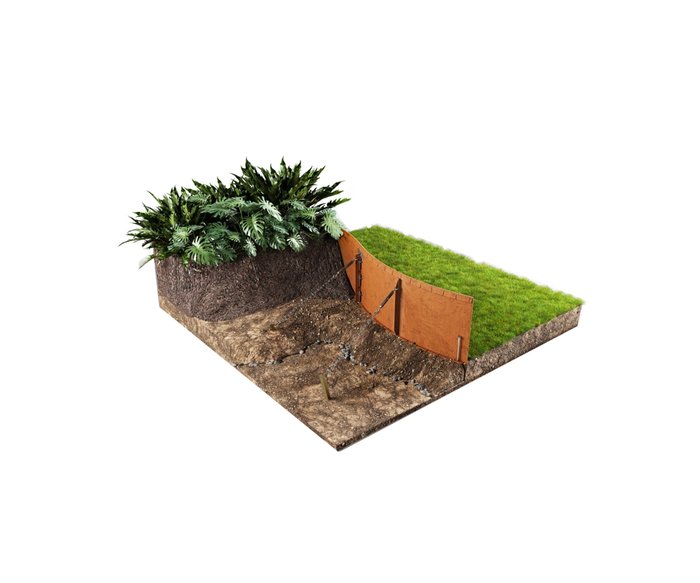Borderrand Corten staal 40 cm hoog 216 cm lang 2 mm dik