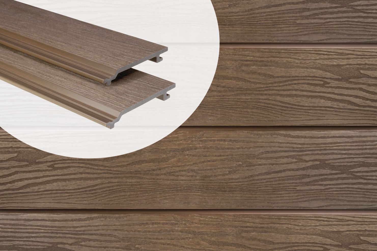 Composiet Timmdek Channelsiding 2 x 15 x 290 cm Walnoot Bruin