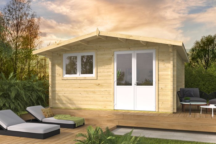 UPVC Dingle log cabin | 70mm Wall logs | Tuin UK