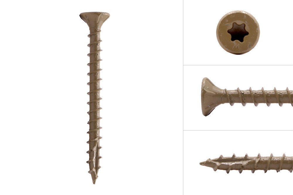 Gecoate schroeven voor Red cedar, Eiken en Garapa hout 4.5 x 50 mm